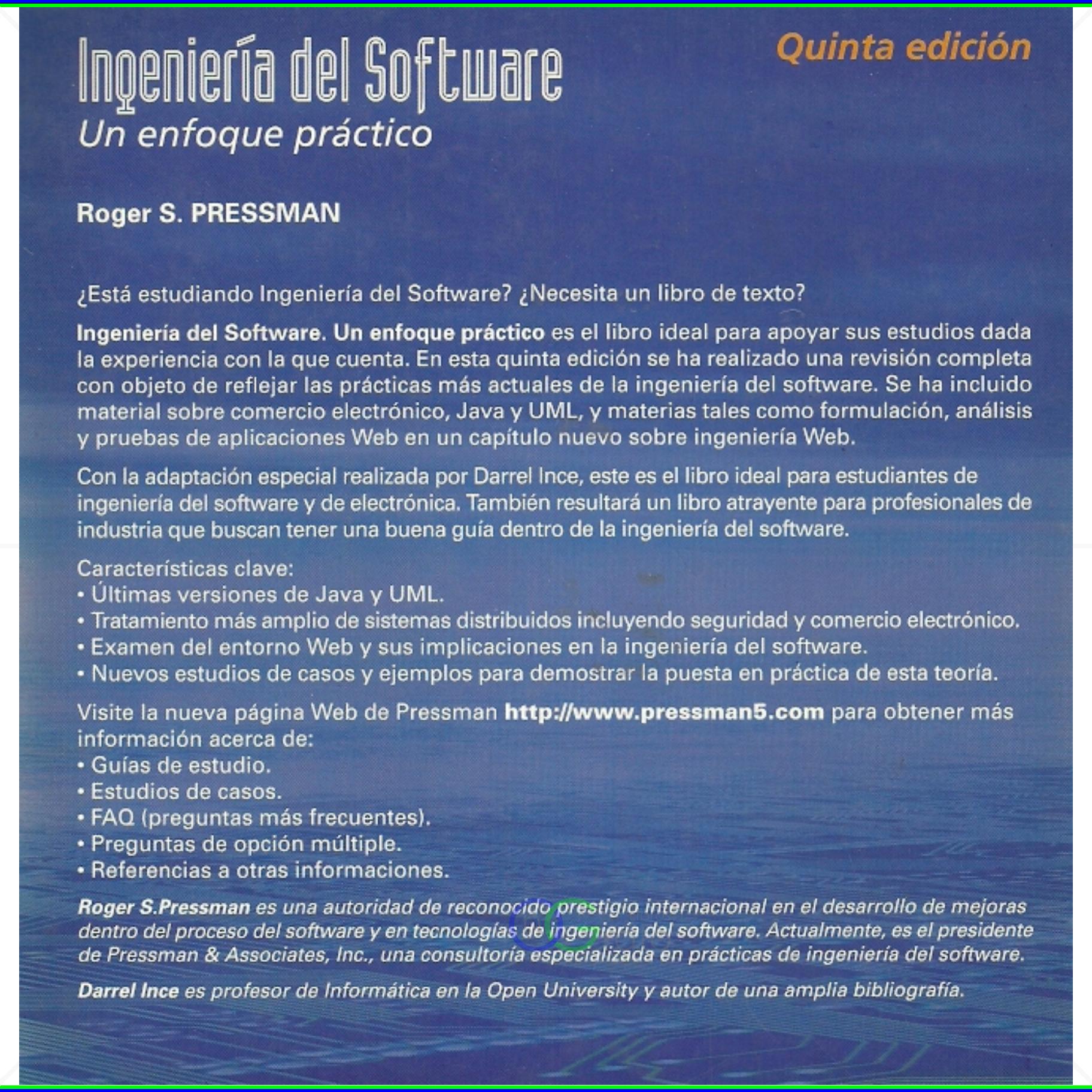 Ingeniería del Software. Roger S. Pressman. 5ed. McGraw-Hill OnGrafo Libros